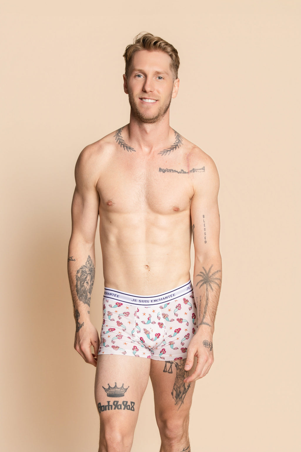 Boxer Court "JE SUIS ENCHANTÉE" – popunderwear