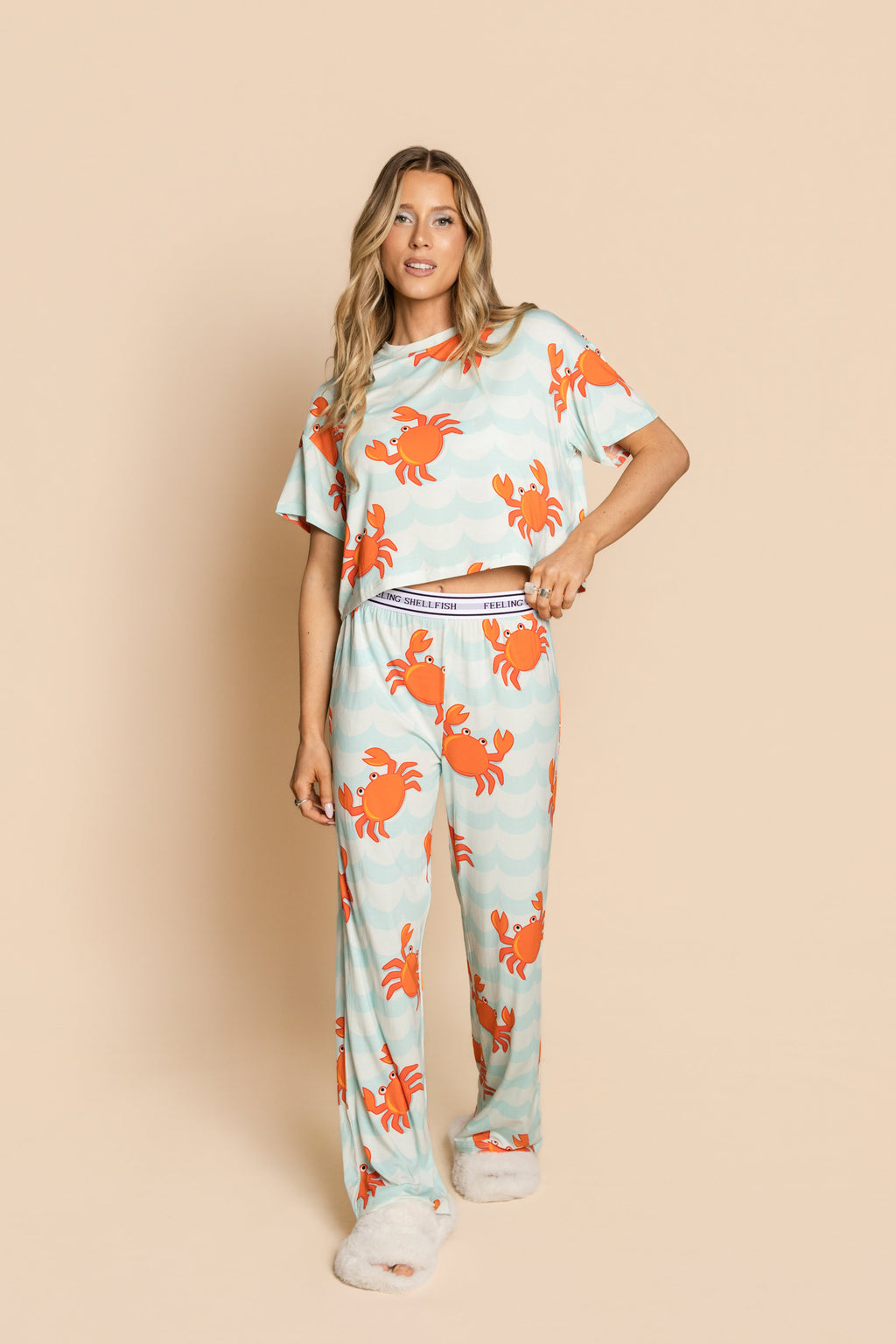 Pajama Crop Top "FEELING SHELLFISH" – popunderwear